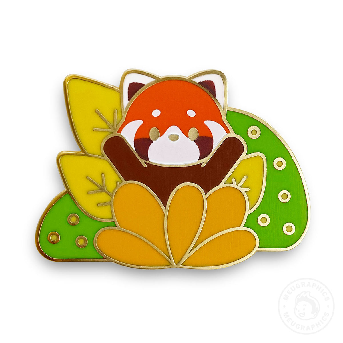 Red Panda Peak A Boo Enamel Pin – Meow Amor Creative