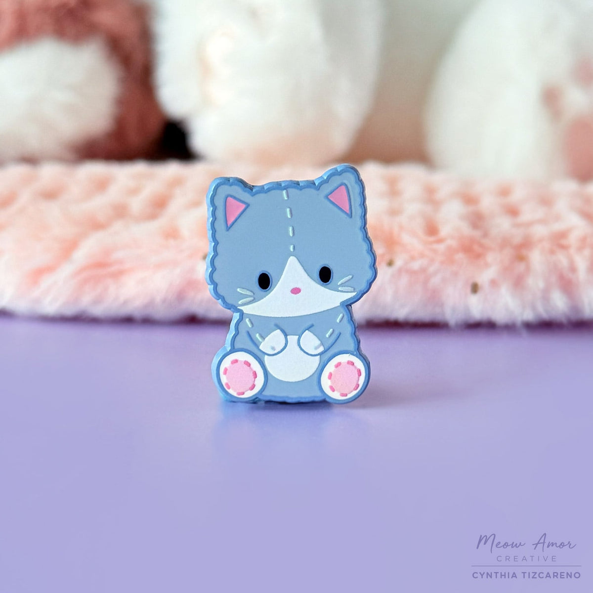 Gray Tuxedo Plushie Dyed Enamel Pin – Meow Amor Creative