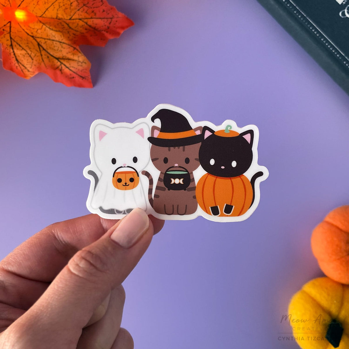 Trick Or Treat Cats Vinyl Sticker – Meow Amor Creative