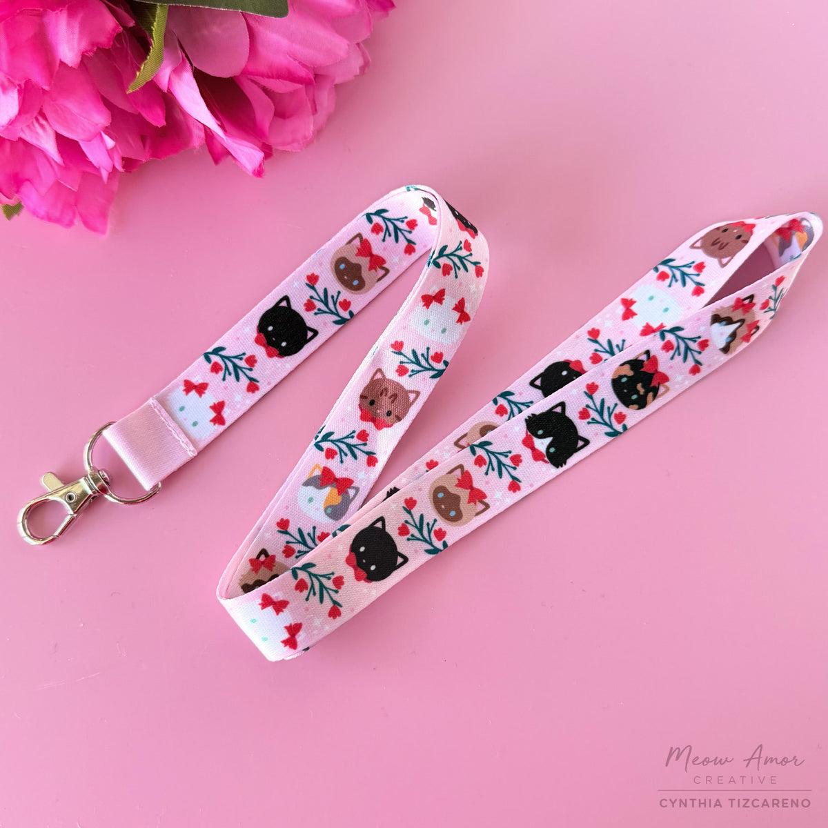 Romantic Cats Lanyard – Meow Amor Creative